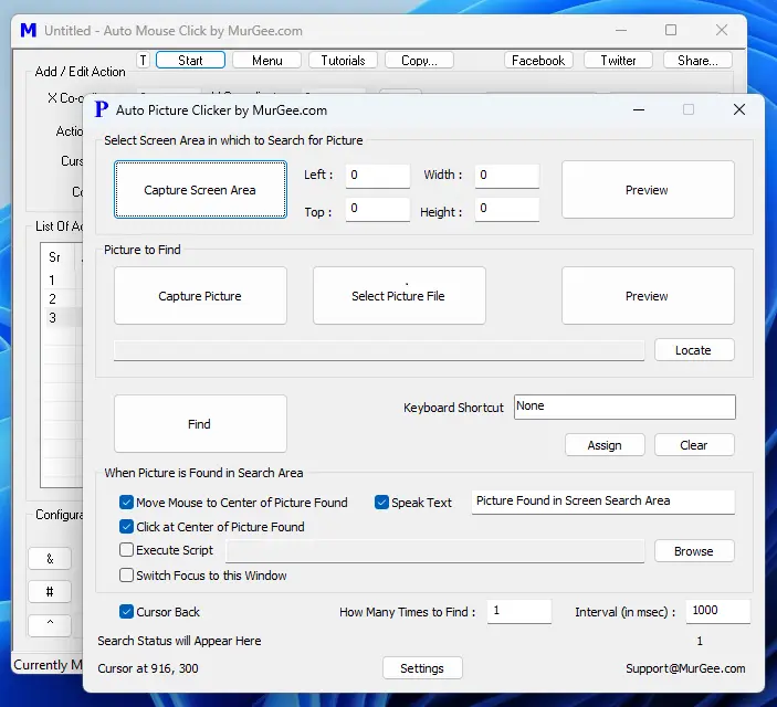 Screenshots Auto Mouse Click By